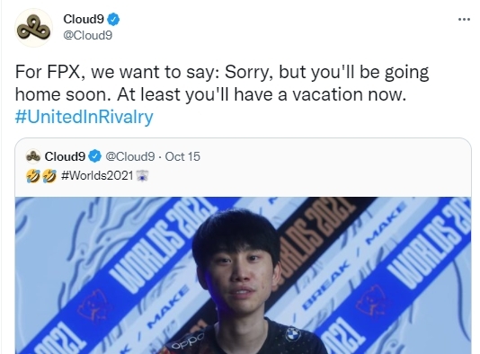 C9 推特嘲諷 Doinb 垃圾話