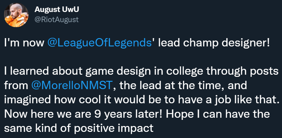 《英雄聯盟》Riot August 升遷為首席英雄設計師，更多打三下被動的英雄！ | 英雄聯盟