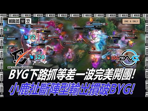 BYG vs DFM 會跳舞的前排!BYG下路抓等差一波完美開團!EVI小鹿扯斷陣型輸出摜破BYG!