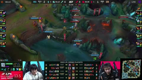 BLG vs RNG 一場團戰由下半河道打到上路！