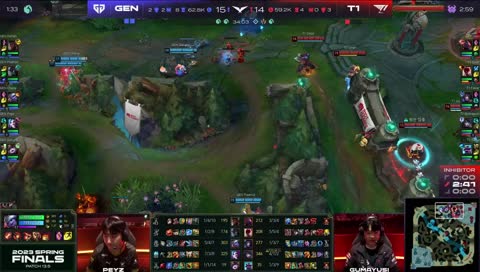 T1連續四個決賽都是輸......GEN以3:1技術性擊倒T1！Peyz完美取代尺帝！