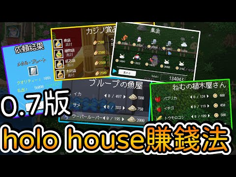 【holocure】最新0.7版「holo house」賺錢方法全介紹