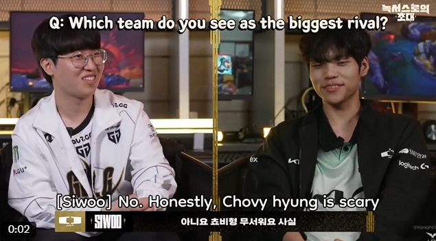 DK新人上路Siwoo：Chovy哥很可怕 不想對到他