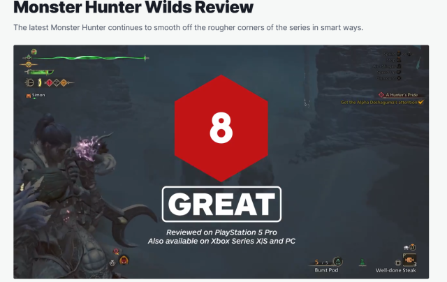 PTT熱議：魔物獵人荒野評分解禁 鄉民：ign沒滿分 穩