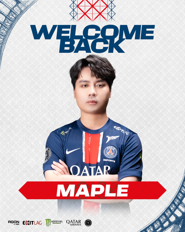PSG TALON LOL正式官宣:歡迎Maple重返 PSG TALON