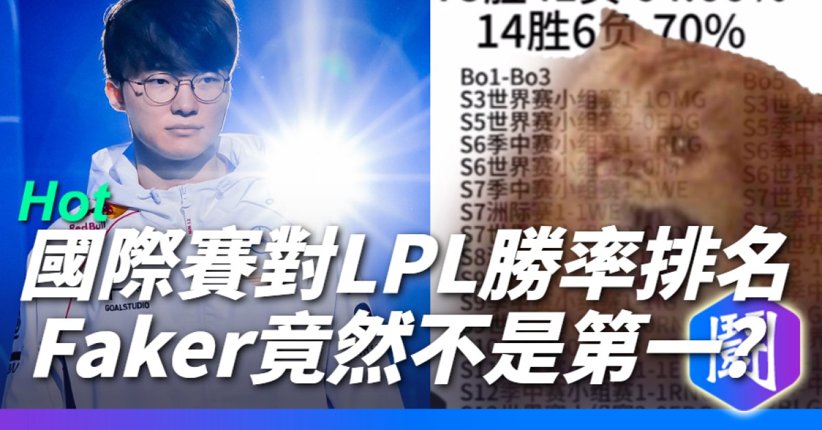 LCK選手對陣LPL勝率排行榜 嚴父Faker竟然不是第一？