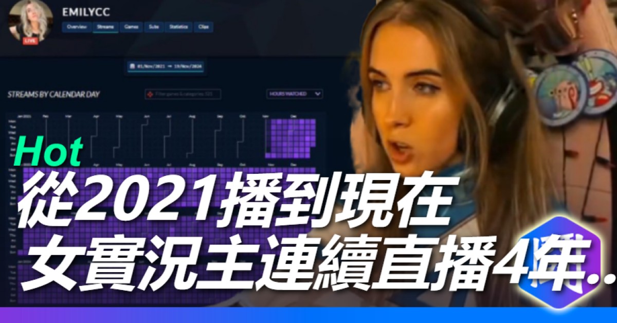 實況主EmilyCC已經連續開四年的實況了