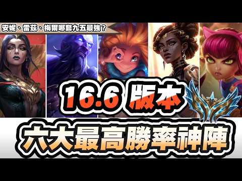 16.6六大最高勝率陣容，APAC職業選手狂玩這套！三費陣大崛起，哪套是最強九五？│S16 云頂之弈 TFT